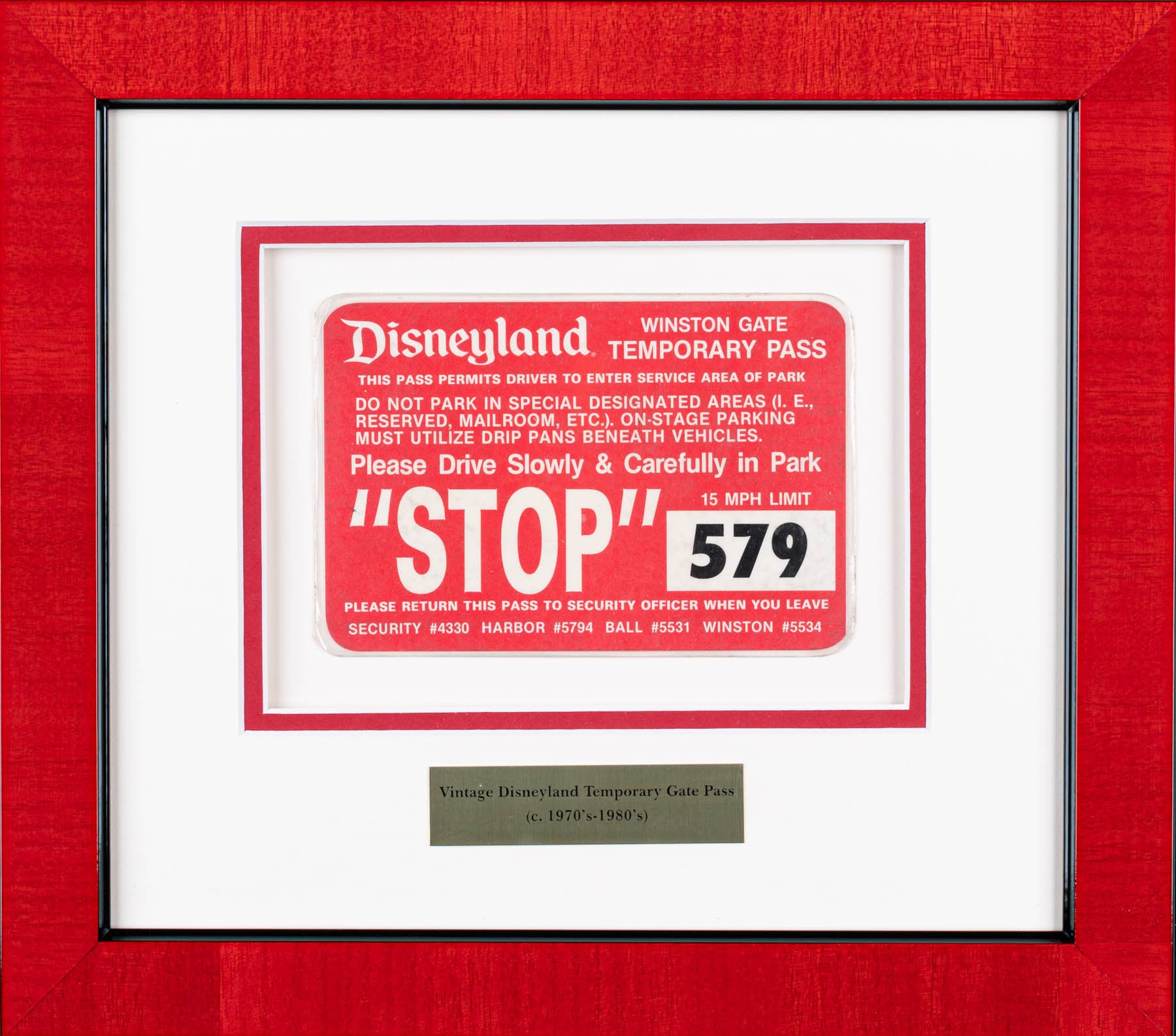 Vintage Disneyland Temporary Gate Pass c.1970's - 1980's – Stage Nine ...