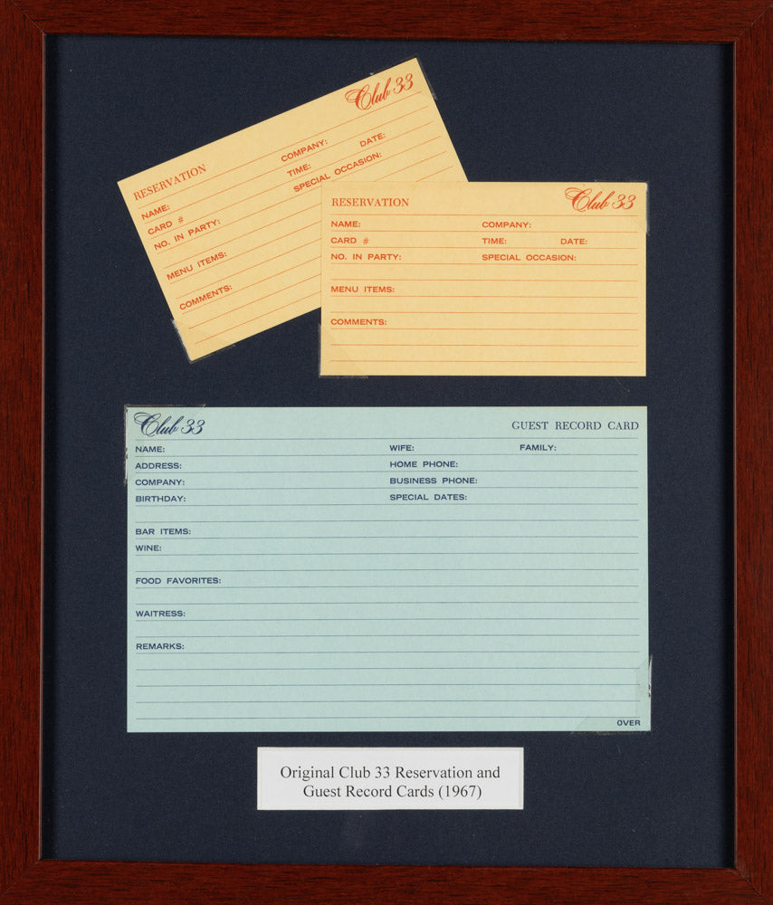 Club 33 Reservation and Guest Cards – Stage Nine Entertainment Store