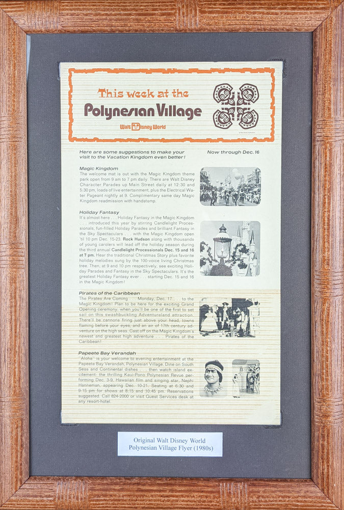 Walt Disney World Polynesian Village Flyer – Stage Nine Entertainment
